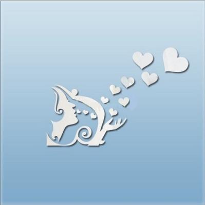 China hot sale silver wall sticker PS wall decal 1MM thickness 3D mirror stickers home decor for sale