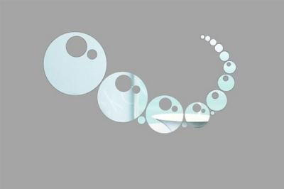 China wholesale silver wall sticker PS wall decal 1MM thickness round mirror stickers for home for sale