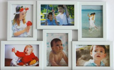 China wholesale plastic photo frame white photo frame 6 opening photo frame home decoration for sale