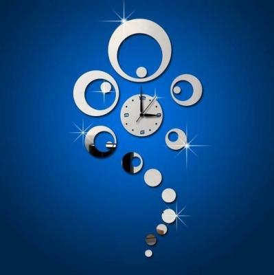 China Best Selling 3D Wall Clock DIY Wall Clock Silver Wall Clock Mirror Wall Clock Home Decor for sale