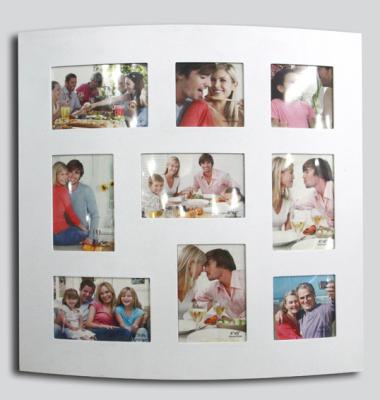 China wholesale 9 opening photo frame wood photo framewhite photo framemulti picture photo frame for sale