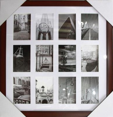 China wholesale plastic photo frame brown photoframe multi photo frame square photo pictureframe for sale