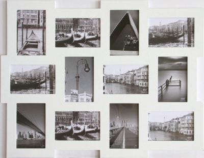 China 9 opening photo frame white photo frame wholesale wood photo frame multi photo frame for sale