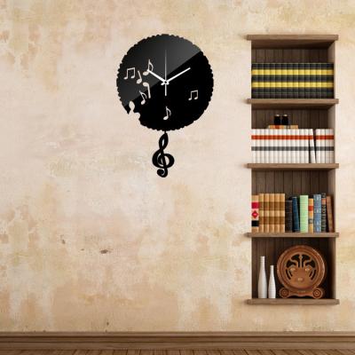 China Fashion new design music wall clock mirror wall clock wholesale for sale