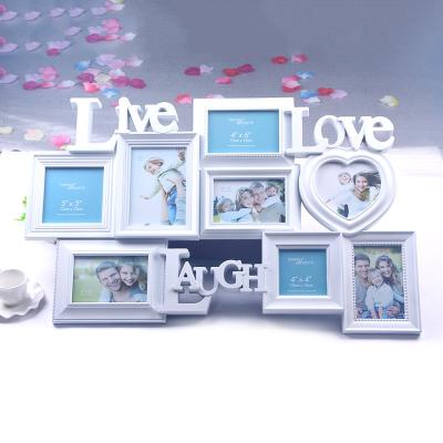 China Chinese Manufacturer Newest design white  Live Laugh love multi aperture photo frame for sale