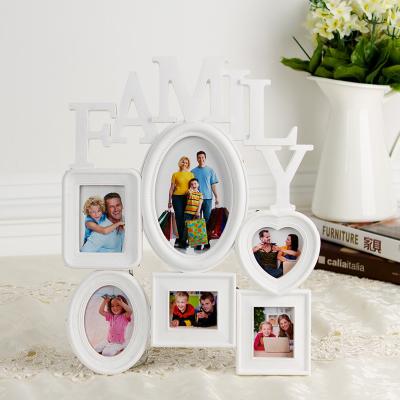 China Home decoratio 5 photos Big Plastic Wall Hanging Family Photo Frame Family Picture Frame for sale