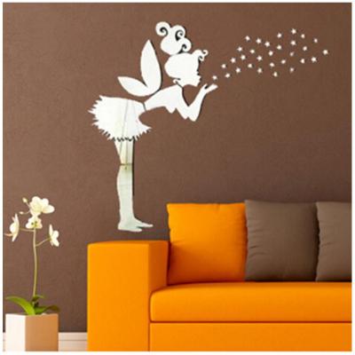 China Angel Magic Fairy & Stars 3D Mirror Wall Sticker Kids Bedroom Decoration Gift Creative for sale
