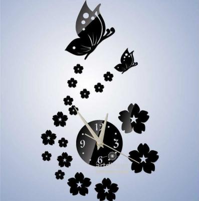 China Unique Gift The Butterfly and Flowers Design 3D Best Home Decoration Mirror Wall for sale