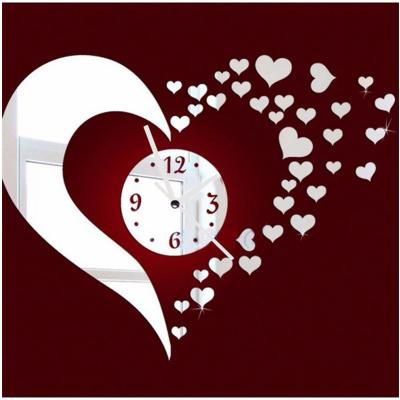 China Acrylic mirror clock DIY mute clock Custom unique acrylic decorative wall clock lovely for sale