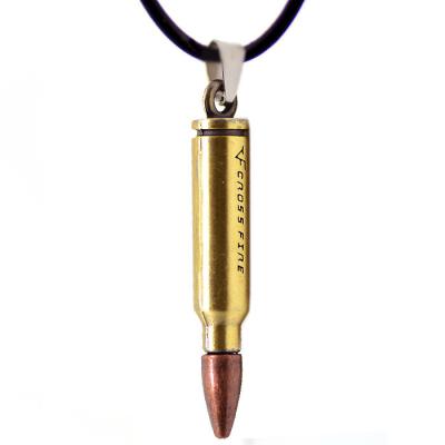 China New Fashion Wholesale Fashion Gold steel Jewelries Accessories men bullet Pendant Necklace Emoji Jewelry for sale