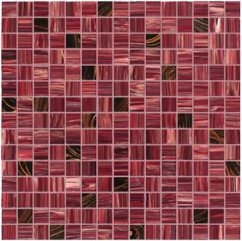 China Deep red with gold line glass mosaic mix pattern square mosaic tile for sale