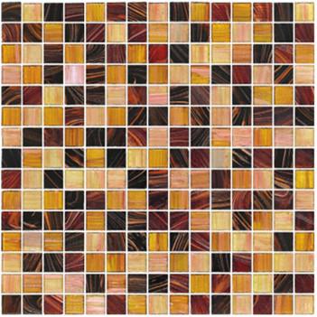 China 20X20mm gold line glass mosaic mix pattern square mosaic tile for sale