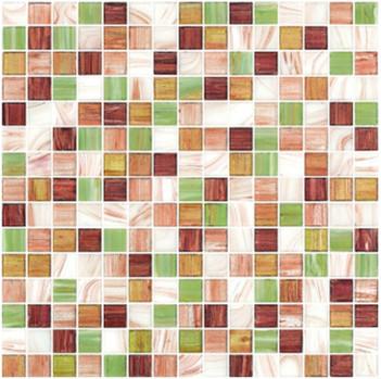 China Special spring gree gold line glass mosaic mix pattern square mosaic tile for sale