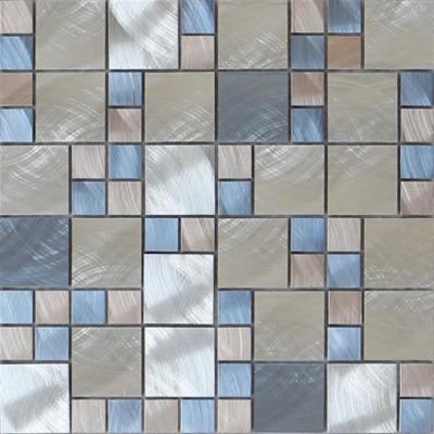 China Good quality brush finished metal mosaic tile puzzle pattern for sale