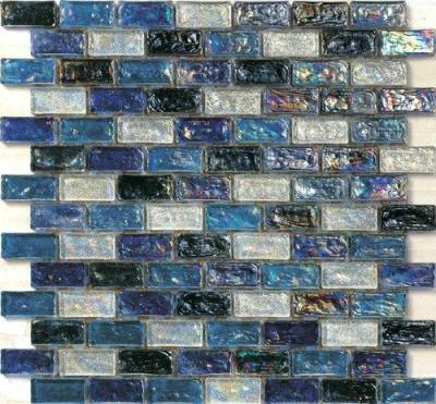 China Black series waving glass mosaic tile for floors and walls boarder for sale