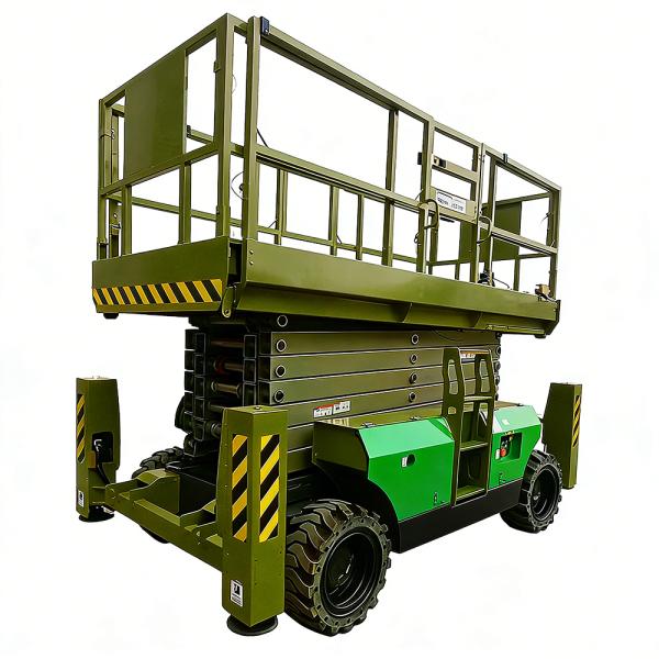 Quality Advanced Off Road Upright Scissors Lift Platform Heavy Duty Rough Terrain ODM for sale