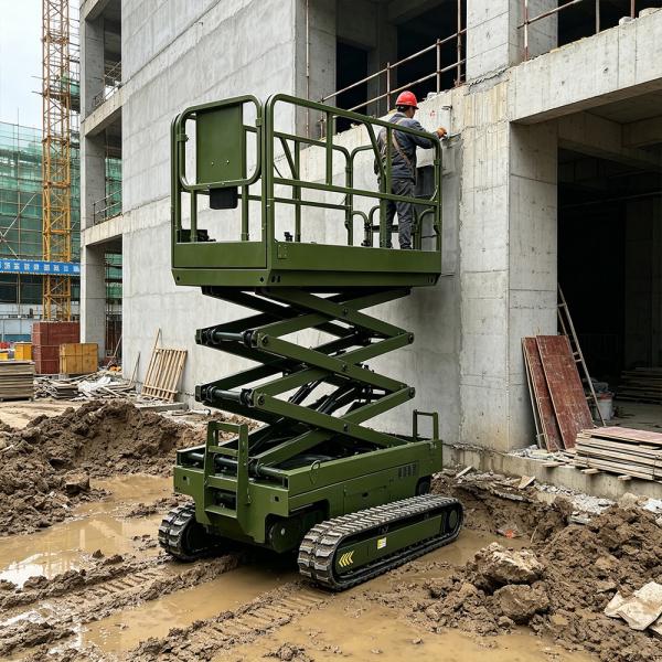 Quality Double Stage Balanced Tracked Scissor Lift Border Fortification And Tactical Hillside Defense Hub for sale