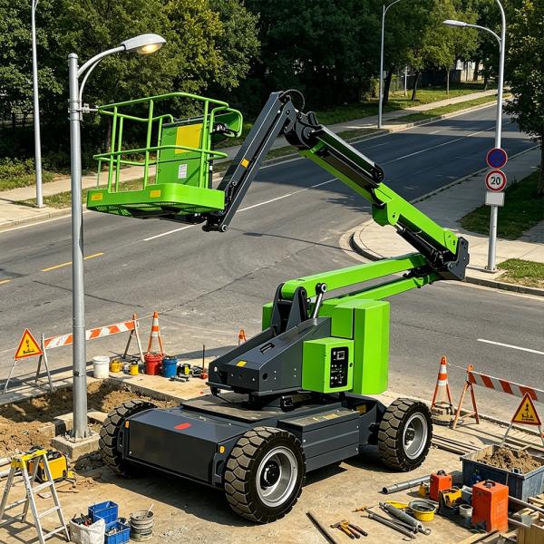 Quality Compact Towable Cherry Picker Boom Lift For Power Grid Maintenance for sale