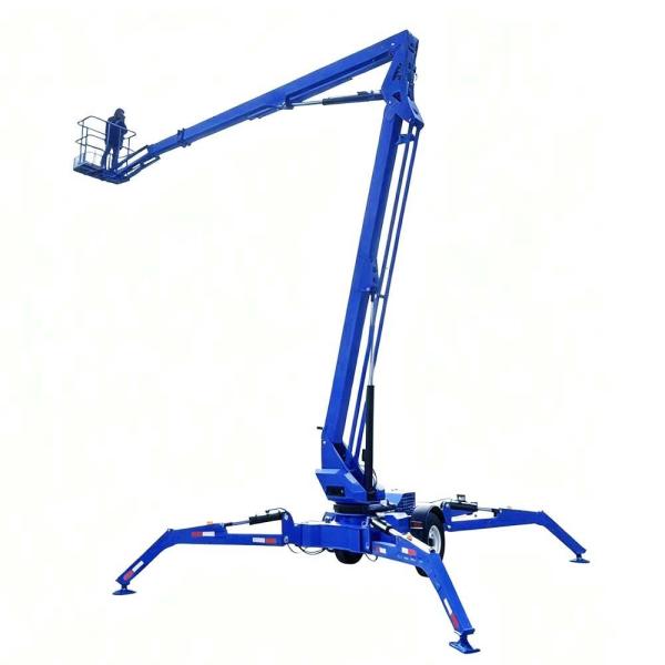 Quality Hydraulic Articulated Cherry Picker Towable Boom Lift Reinforced steel 12m for sale