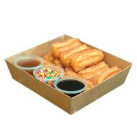 China Custom Disposable Takeaway Churro Box Packaging With Logo CAD Artwork Format for sale