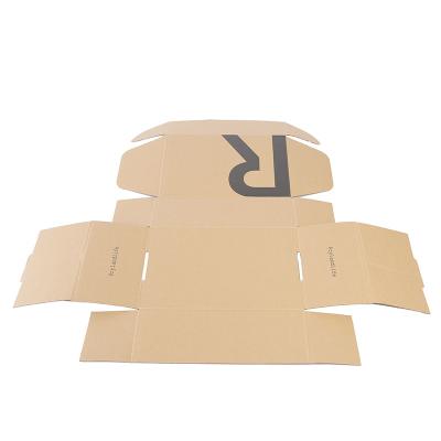 China Custom Logo Cardboard Brown Mailer Box For Kraft Corrugated Paper Shipping for sale