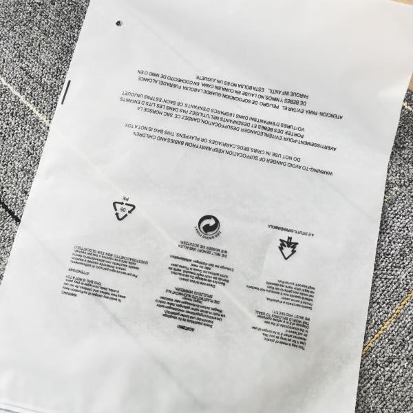 PE Frosted Zip Lock Clothing Packaging Bag With Self Sealing And Printed Logo