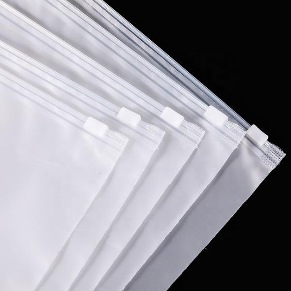 PE Frosted Zip Lock Clothing Packaging Bag With Self Sealing And Printed Logo