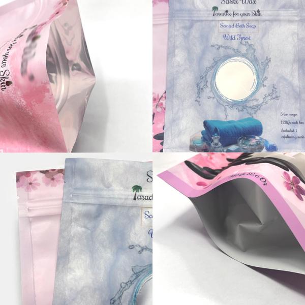 Eco Friendly Laminated Ziplock Stand Up Pouch For Recycled Food Grade Packaging