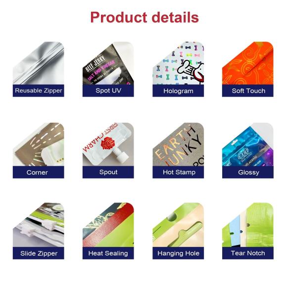 Eco Friendly Laminated Ziplock Stand Up Pouch For Recycled Food Grade Packaging
