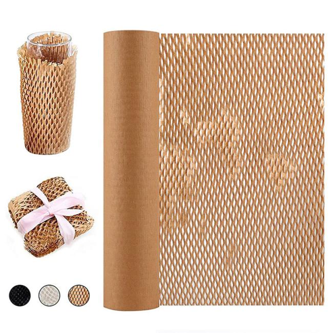 High Quality Natural Recyclable Biodegradable Honeycomb Kraft Paper Packaging Sleeves Honeycomb Wrapping Paper Roll Custom Size