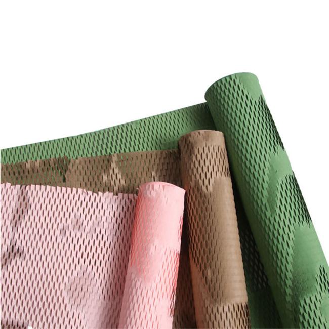 High Quality Natural Recyclable Biodegradable Honeycomb Kraft Paper Packaging Sleeves Honeycomb Wrapping Paper Roll Custom Size