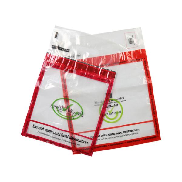 Quality Custom Design Logo Size Duty Free Tamper Evident Cash Bag Tamper Evident for sale
