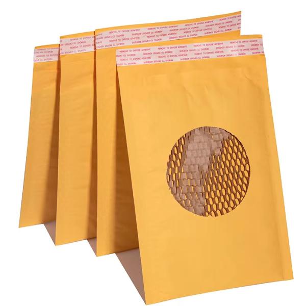 Quality Compostable Honeycomb Padded Kraft Paper Express Envelope Biodegradable for sale