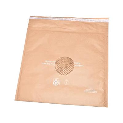 China Biodegradable Kraft Paper Mailing Bags Honeycomb Padded Mailer Bubble Envelope Compostable Shipping Packaging Bag for sale