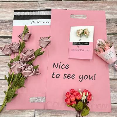 China Factory Wholesale Price Customizable Durable Sturdy Self-adhesive Pink Romantic Gift Courier Bag for Festival for sale