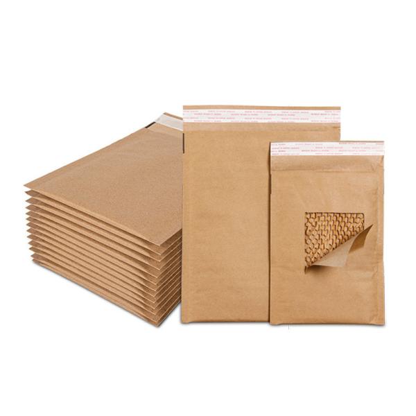 Quality Custom 100% Compostable Honeycomb Padded Kraft Paper Express Envelope Biodegradable Shockproof Mailers Shipping Packaging Bags for sale