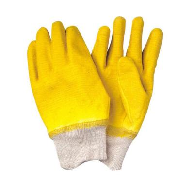 China Bescherm uw handen met stijl met LX4001 CE gele latex volledig gecoate gebreide polshandschoenen Te koop