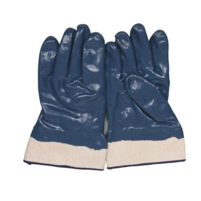 China N51001-J/51001-I Zware Canvas Manschet Nitril Werkveiligheidshandschoen voor de chemische industrie Te koop