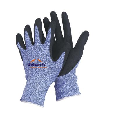Cina N-D133 13G Guanti HPPE resistenti al taglio senza cuciture con rivestimento nitrile blu a maglia S-XXL in vendita