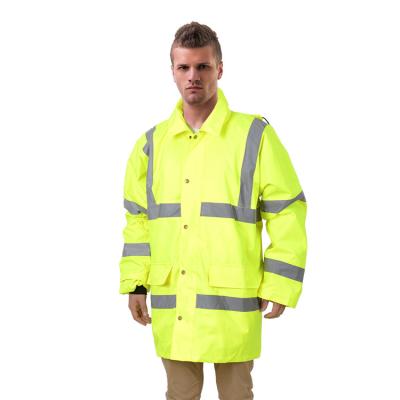 Cina RC104 HIVI 150D-600D Tissu Oxford PU/PVC rivestito di cappotto invernale S-XXXL giallo fluorescente in vendita