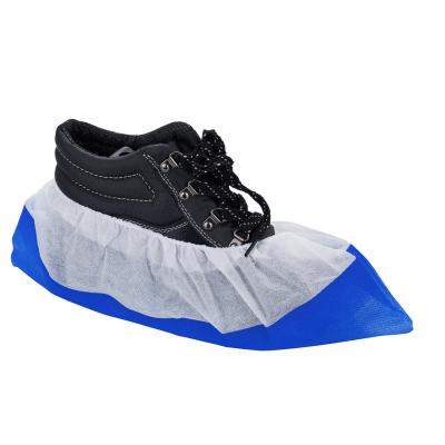 Cina Coperture da scarpe bicolore non tessute rivestite in CPE per musei e laboratori in blu/bianco in vendita