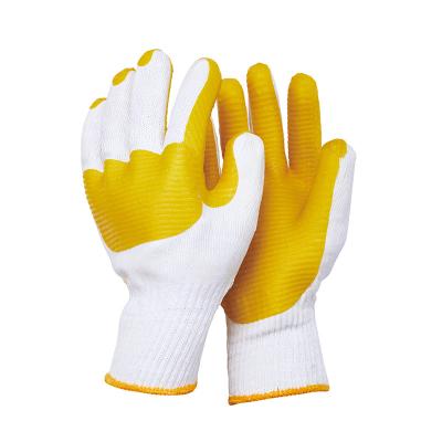 Cina Guanti di lavoro di sicurezza a maglia in poliestere rosso/giallo/bianco per la costruzione in vendita
