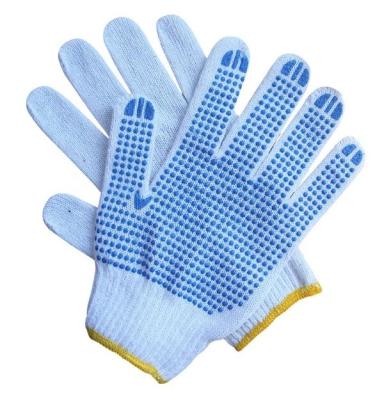 Cina Funzione antiscivolo C078D1-B T/C Guanti da lavoro protettivi a doppio lato in PVC di cotone puntato in vendita