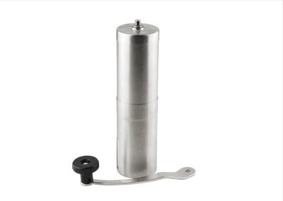 Brushed Protable Hand Operated Coffee Grinder , Manual Burr Coffee Grinder