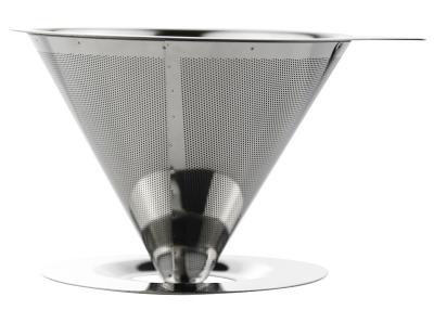 Cina Il bene durevole versa sopra il cono del filtro da caffè con il supporto, dispositivo di gocciolamento del caffè del metallo in vendita