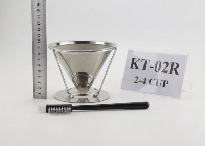China Lightweight  Reusable Coffee Maker Gift Set With Stainless Coffee Filter And Brush for sale