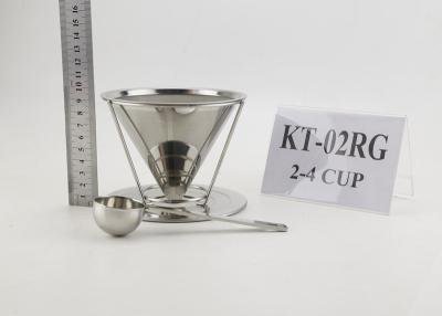 China Stainless Steel Permanent Coffee Maker Gift Set With Separate Stand , Spoon for sale