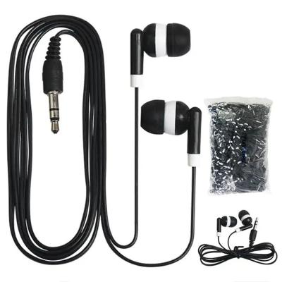 China Customization 3.5mm Wired Stereo Earphone Disposable Gift Headphone for Students Airline Bus Frequency Range 20Hz 20KHz for sale