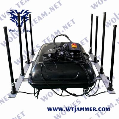 China High Power Vehicle Jammer Shockproof UHF800/900 Walky-talky VHF WIFI5.8g Cell Phone 5G Signal Jammer for sale