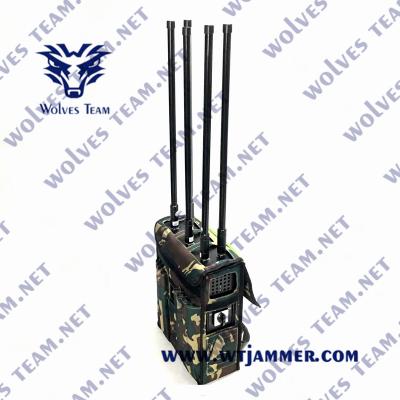 China IP65 Powerful Backpack Cell Phone Jammer GPS GSM DCS 3G 4G 5G Blocker Coverage Up to 150m for sale